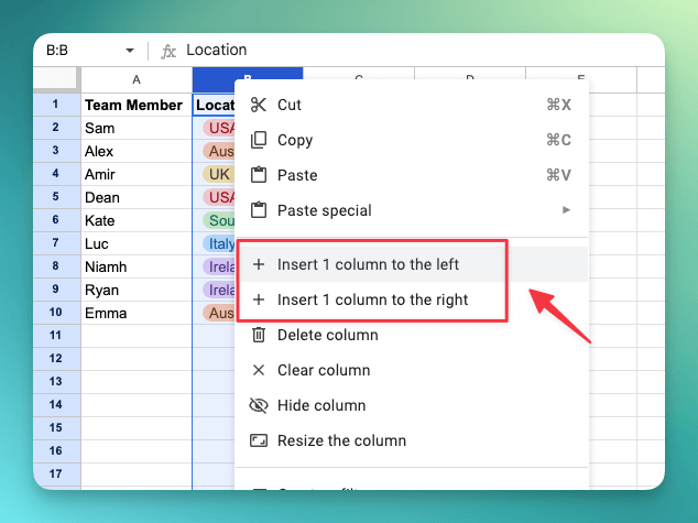 How to Add Columns or Rows in Google Sheets
